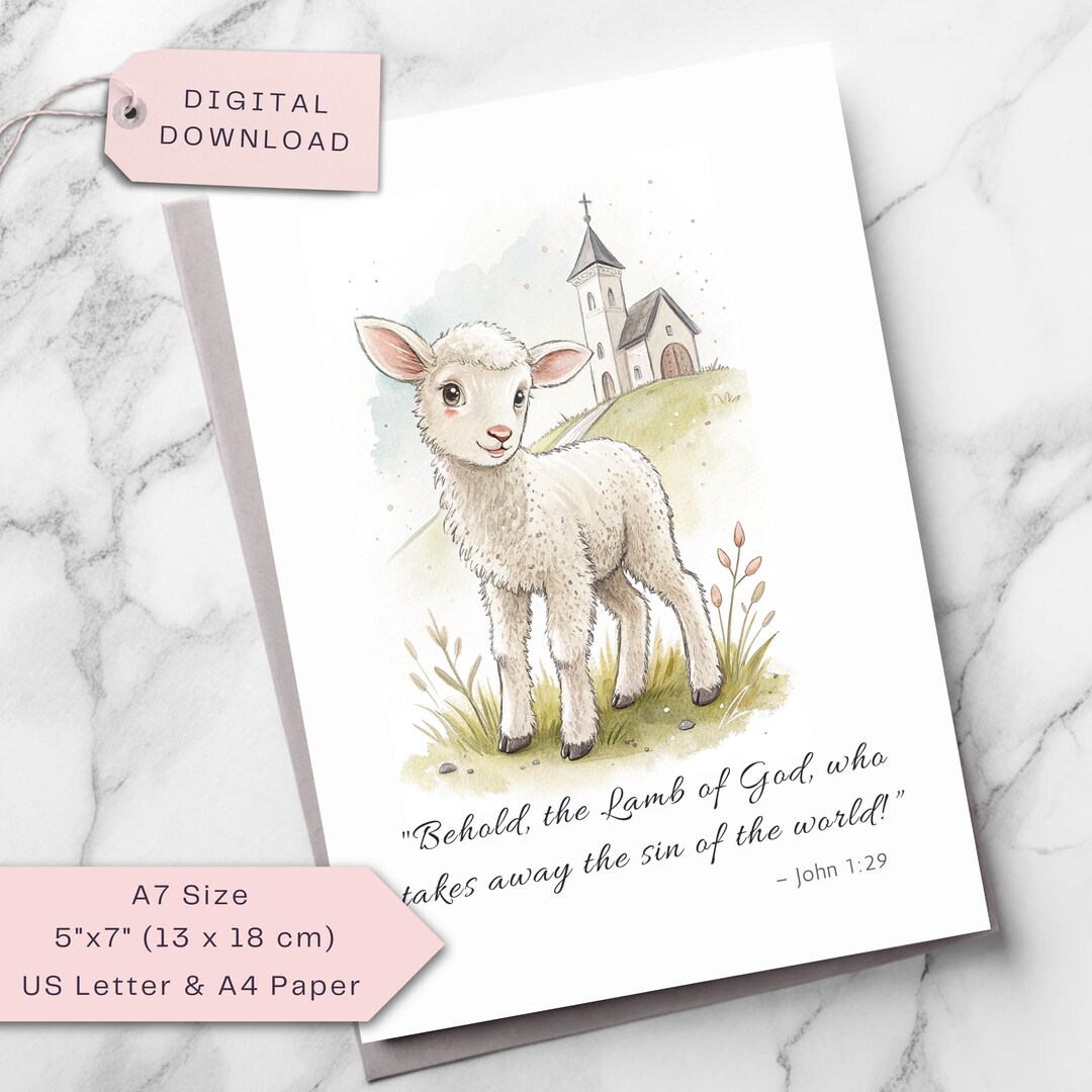 Christian Easter Card With Bible Verse, Lamb of God Easter Card, John 1 ...