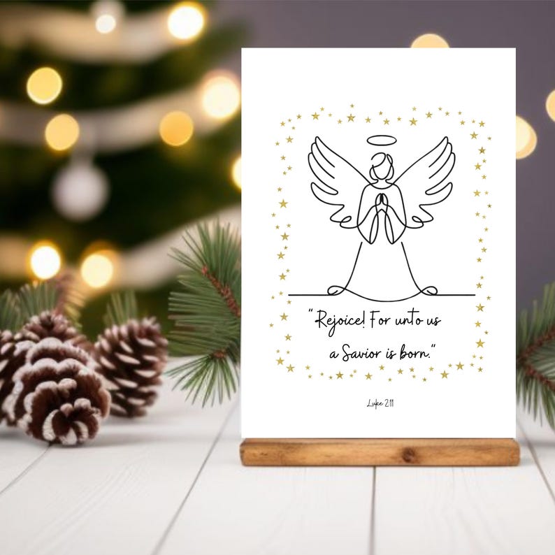 Christmas Bible Verse Card, Religious Christmas Notecard, Faith-based ...