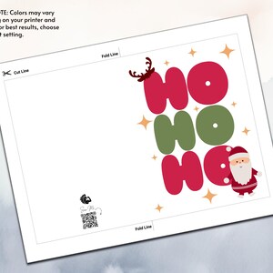 Santa Claus Christmas Card Printable Christmas Card, Happy Holidays ...