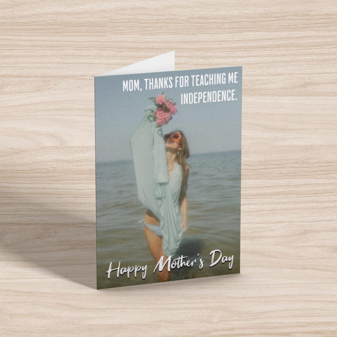 Mother's Day Printable Card, Beautiful Mom, Downloadable Blank Card for ...