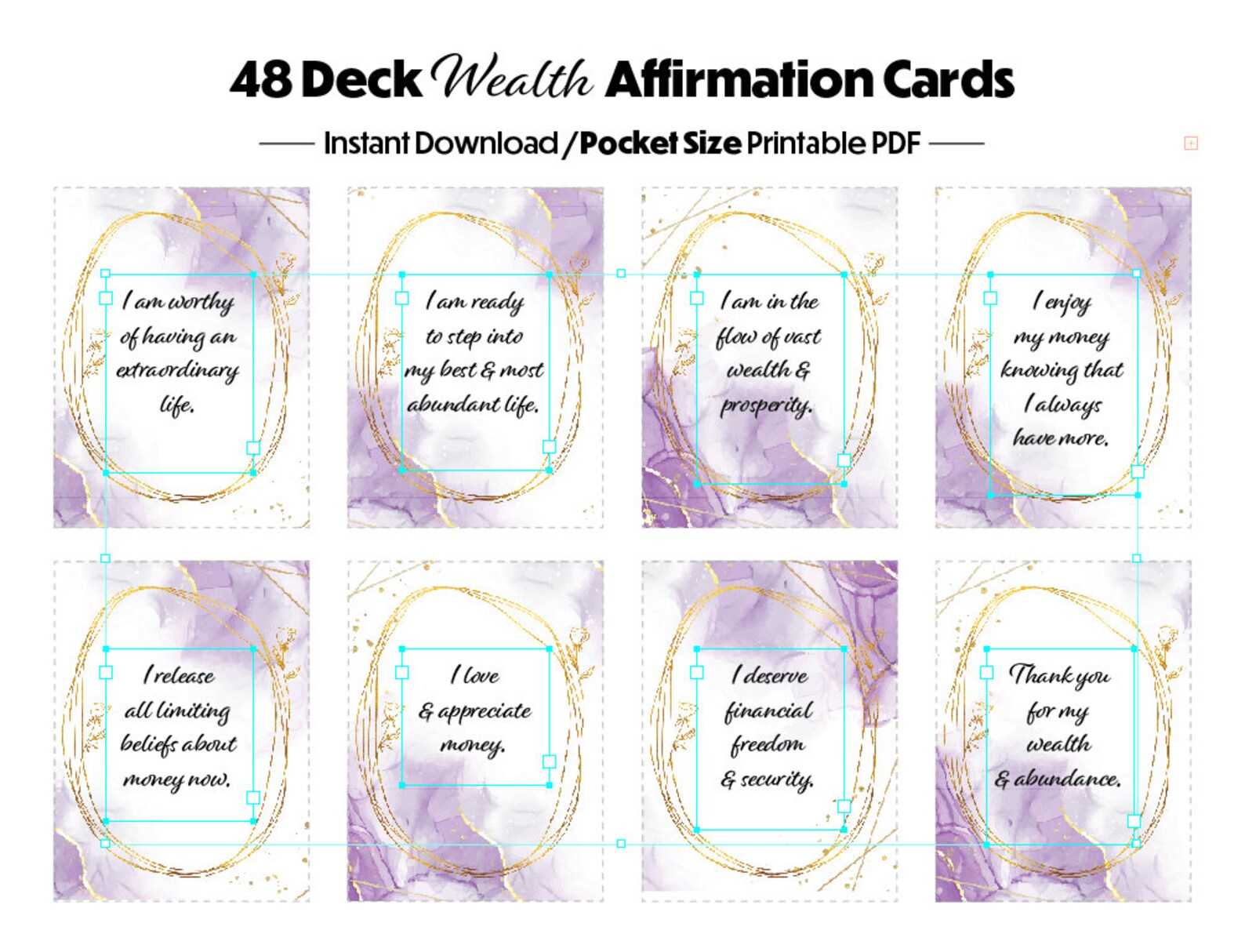 48 Wealth Affirmation Cards, Printable Affirmation, Manifestation, Law ...