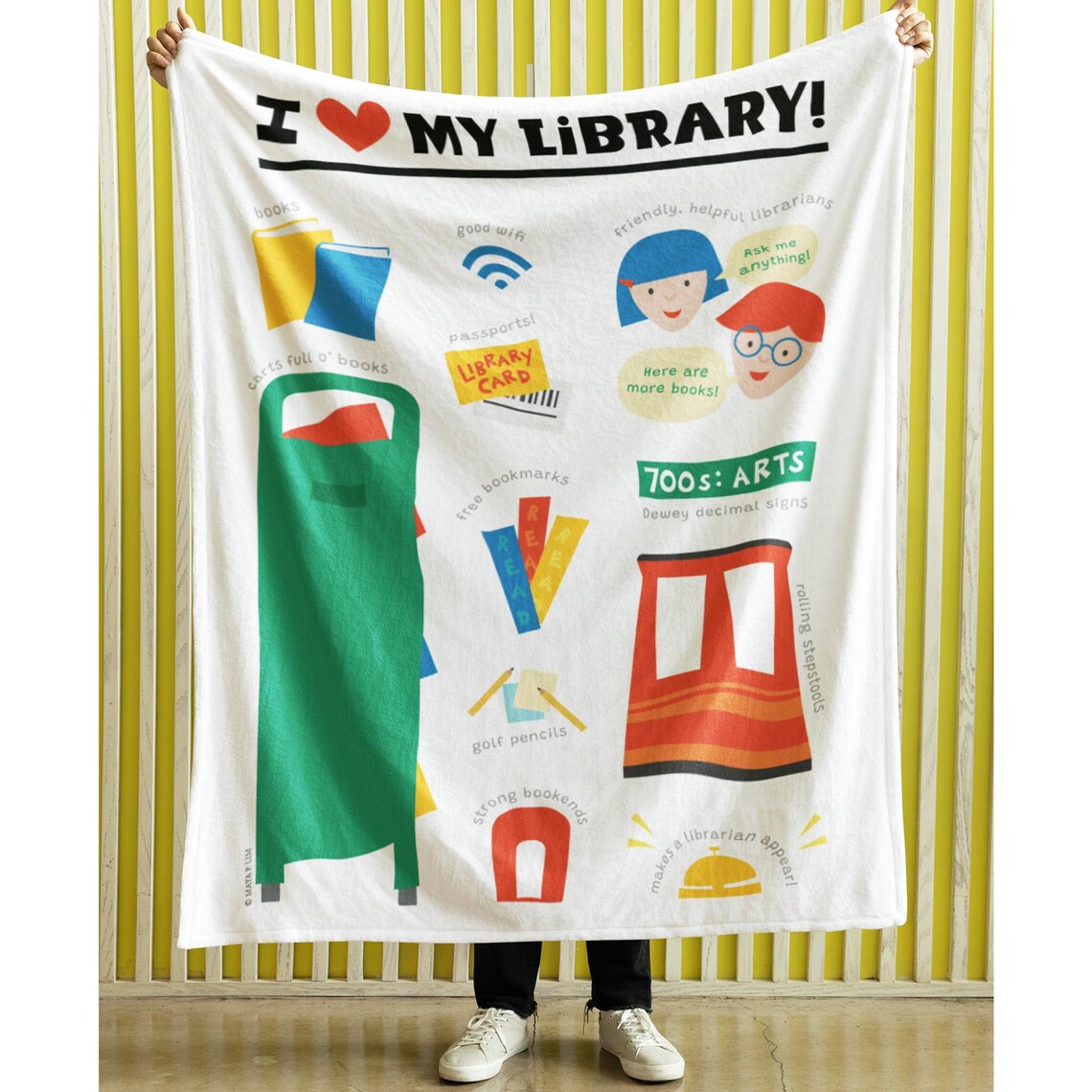 Library Blanket: Book Lover Storytime Fort Plush Blanket - Etsy