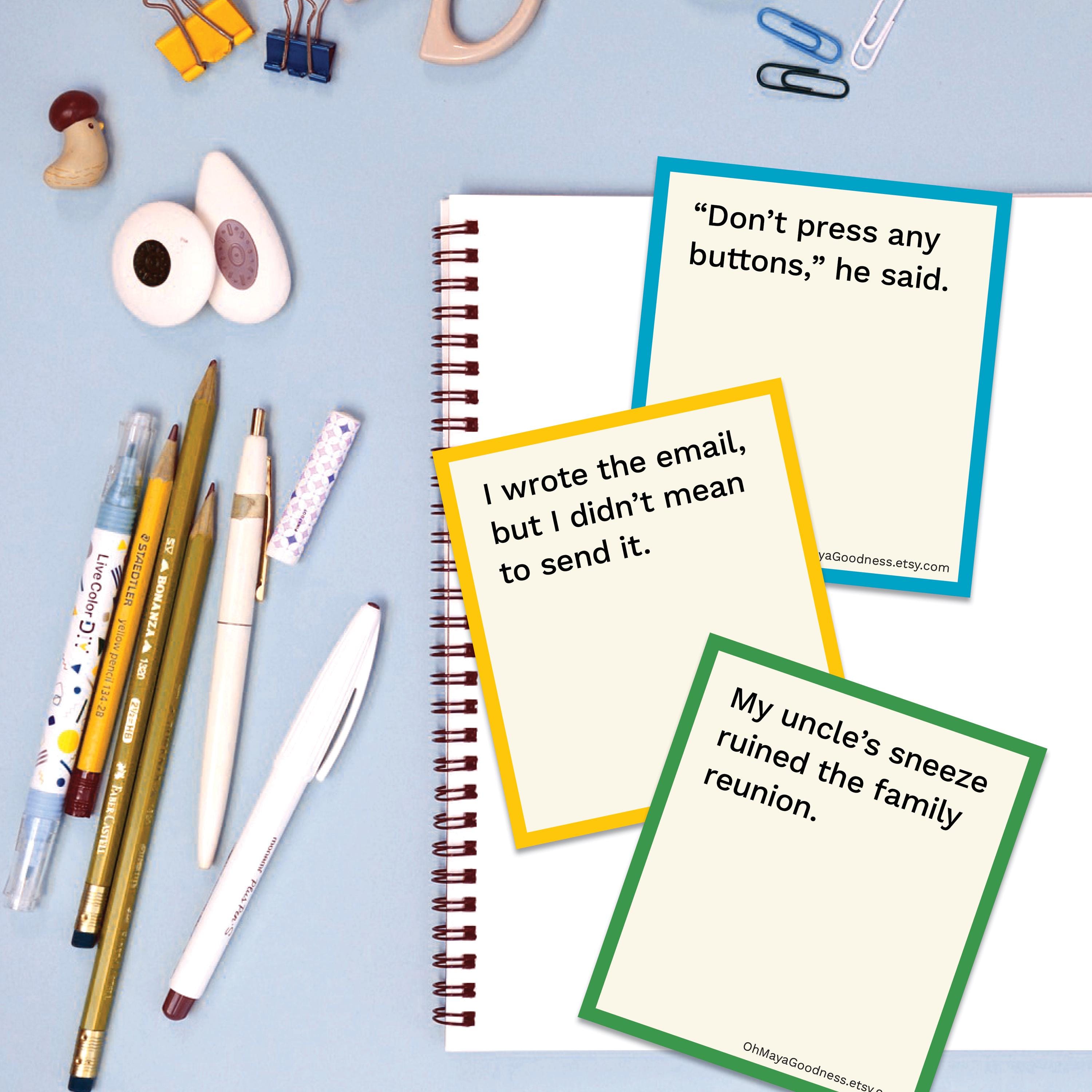 Story Starter Cards: Printable Writing Prompts for Kids and Kidlit ...
