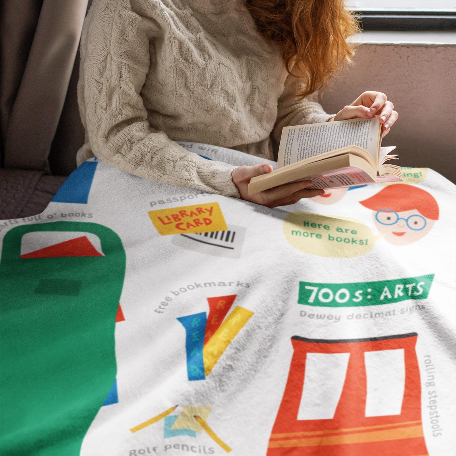 Library Blanket: Book Lover Storytime Fort Plush Blanket - Etsy