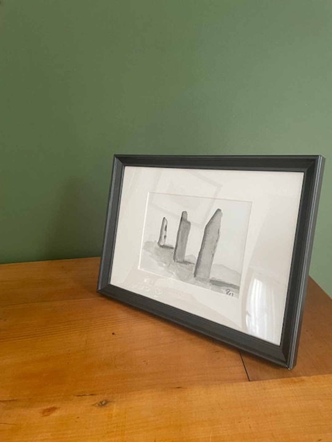 Original Work Drawing in Indian Ink and Black Frame Breton Alignment ...