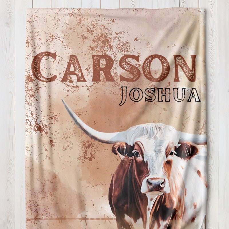 Longhorn Cattle Blanket - Etsy