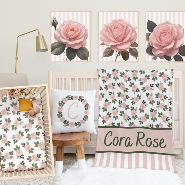 Rose Crib Bedding - Etsy