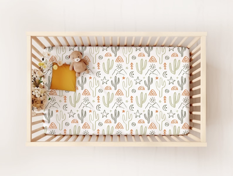 Cactus Nursery Bedding Sets, Desert Cactus Crib Sheets, Baby Boy Shower ...