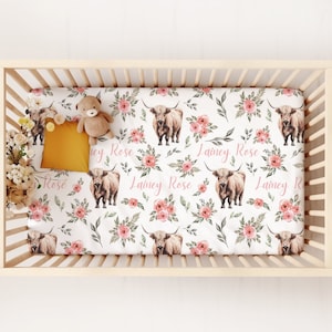 Highland Cow Crib Bedding, Girl Farm Nursery Set, Highland Cow Crib ...