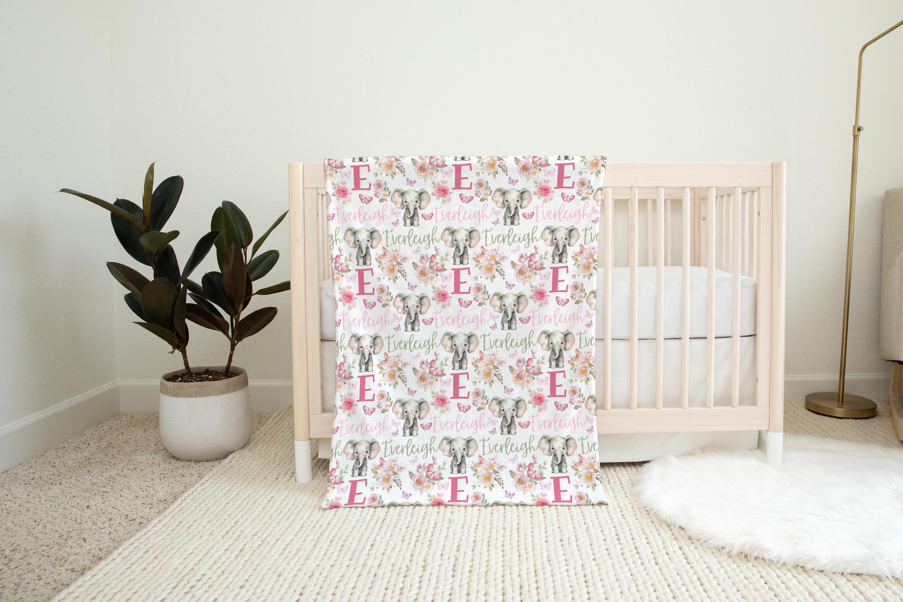 Pink Elephant Crib Bedding Set, Elephant Crib Sheet, Baby Shower Gift ...