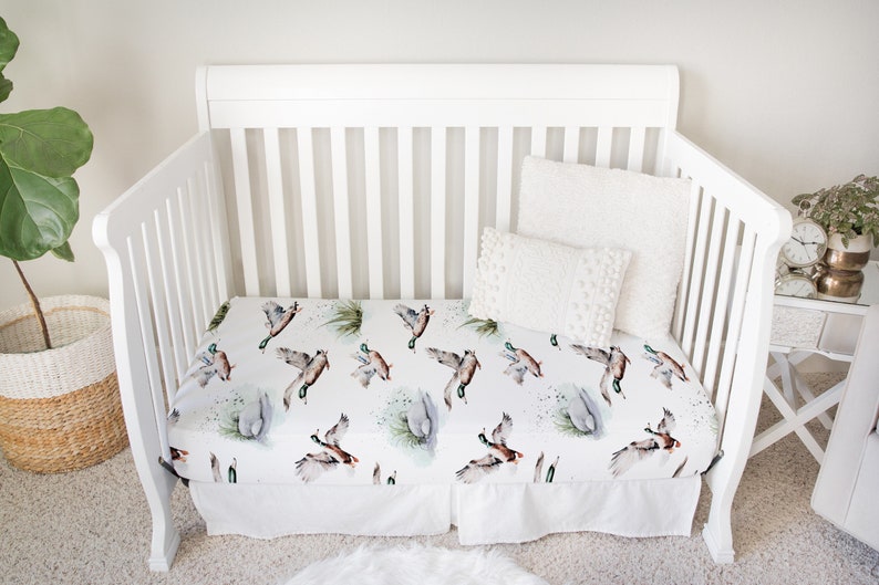 Mallard Duck Crib Sheet, Duck Hunting Crib Sheet, Baby Boy Nursery ...