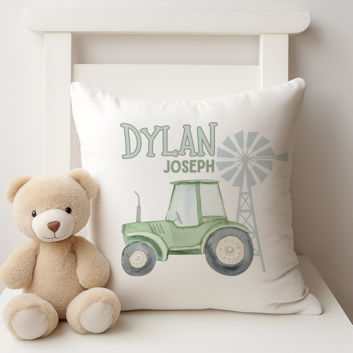 Green Tractor Boy Fitted Crib Sheet, Farm Nursery Bedding With Chickens ...