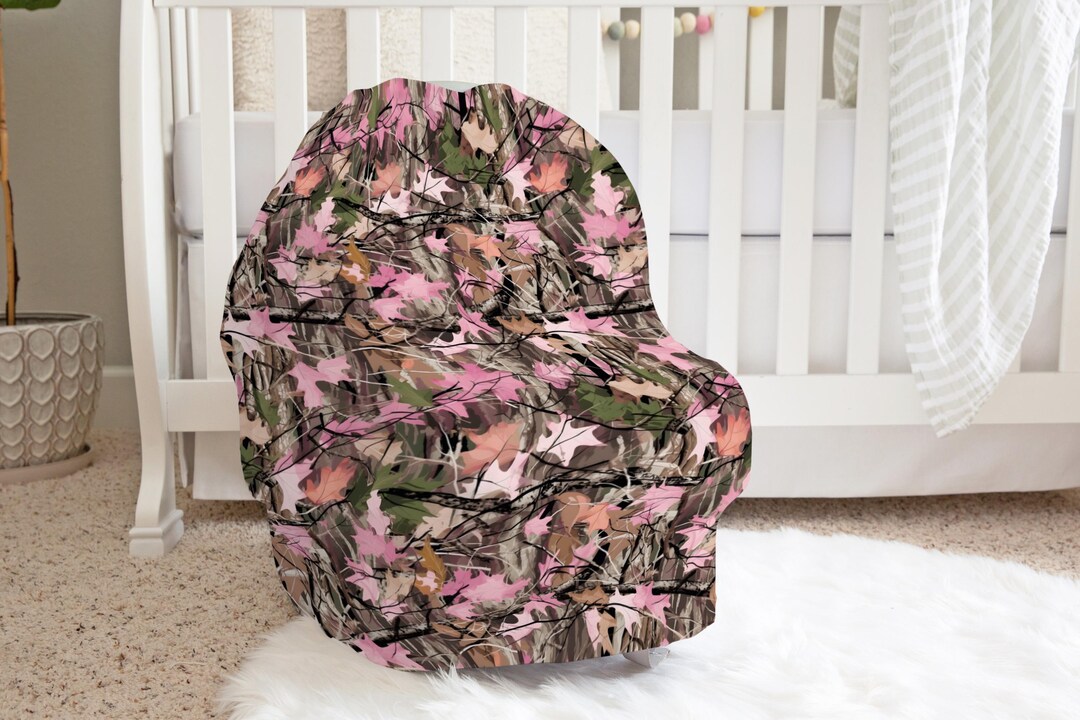 Pink Camo Baby Car Seat Cover, Newborn Baby Cover, Camo Breastfeeding ...