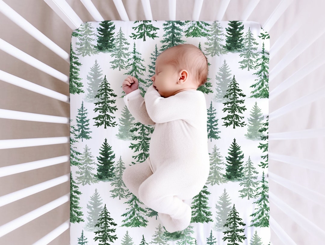 Pine Tree Crib Sheet, Forest Crib Sheet, Nature Nursery, Wilderness ...