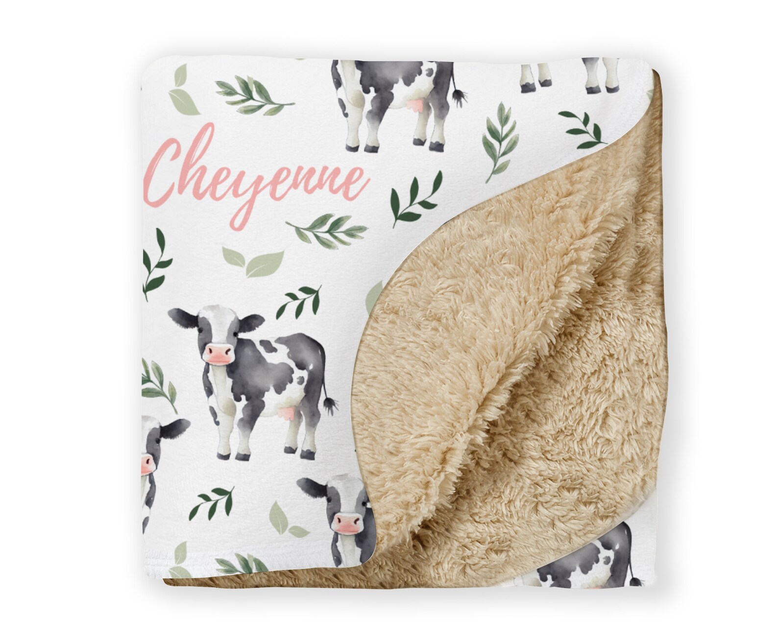 Personalized Baby Girl Cow Crib Sheet, Farm Nursery Bedding, Crib ...