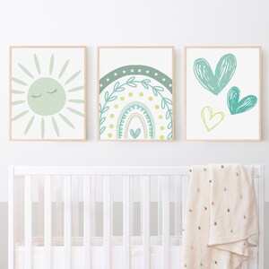 Boho Rainbow Nursery Bedding Set, Rainbow Crib Sheet, Baby Girl Shower ...