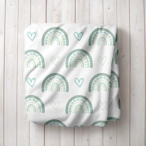 Boho Rainbow Nursery Bedding Set, Rainbow Crib Sheet, Baby Girl Shower ...