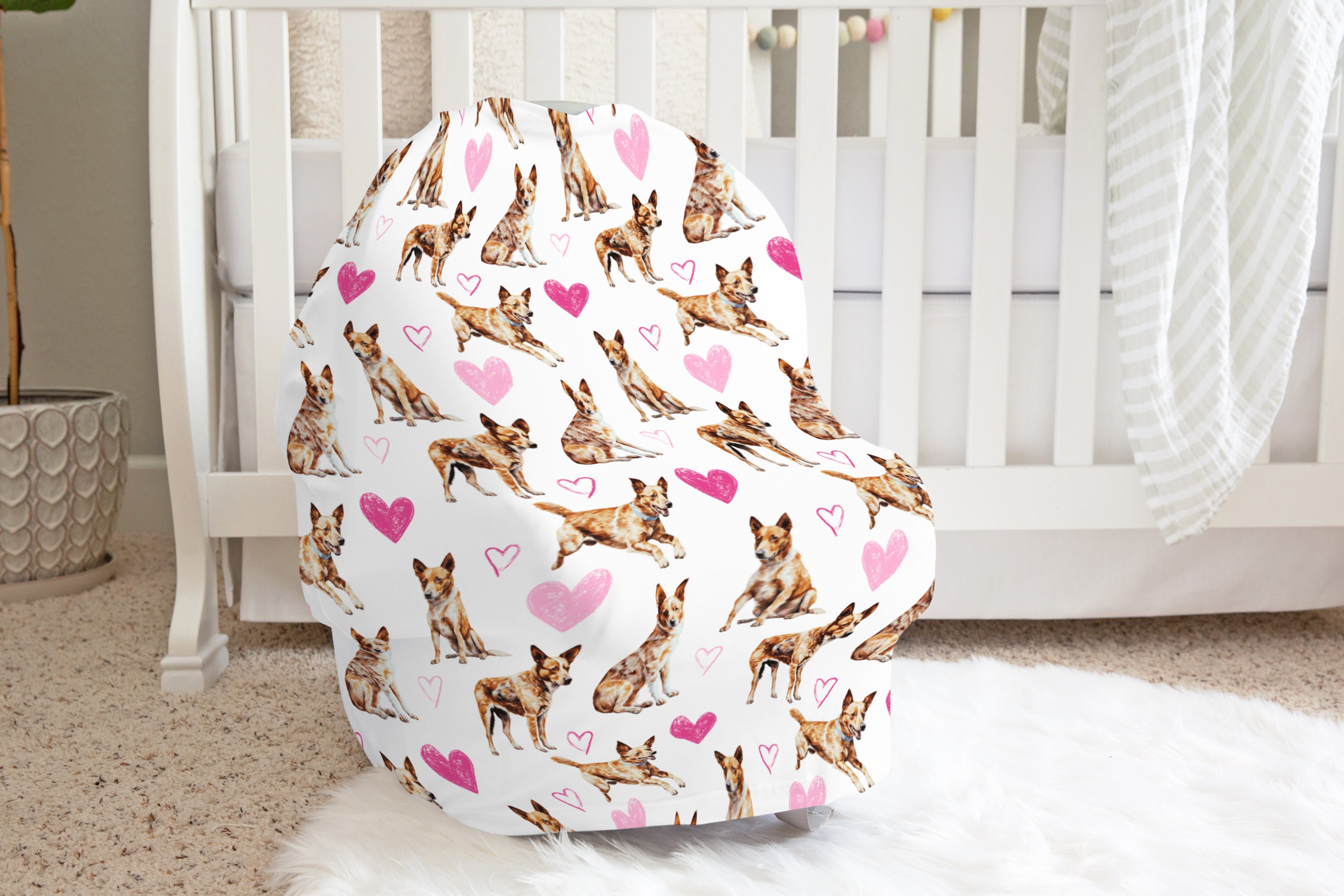 Red Heeler Baby Swaddle Blanket, Baby Gift, Dog Nursery, Puppy Nursery ...