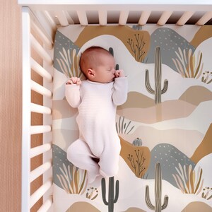 Desert Boho Cactus Crib Sheet, Boys Nursery Bedding, Western Cowboy ...