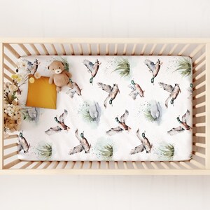 Mallard Duck Crib Sheet, Duck Hunting Crib Sheet, Baby Boy Nursery ...