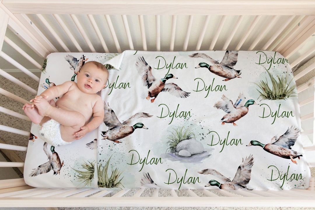 Mallard Duck Baby Swaddle Blanket, Personalized Minky Blankets, Hunting ...