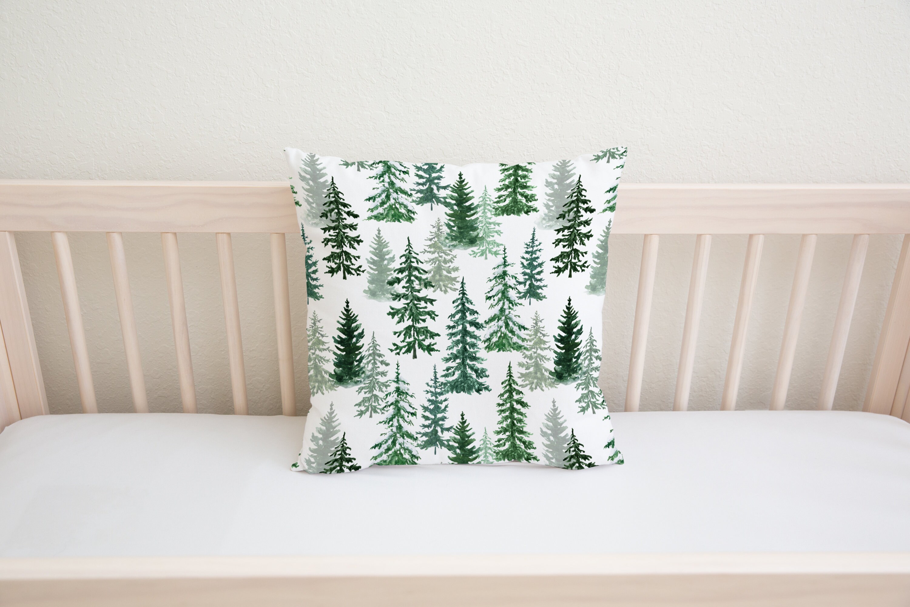 Woodland Nursery Pillow, Woodland Baby Gift, Pine Tree Pillow, Forest ...