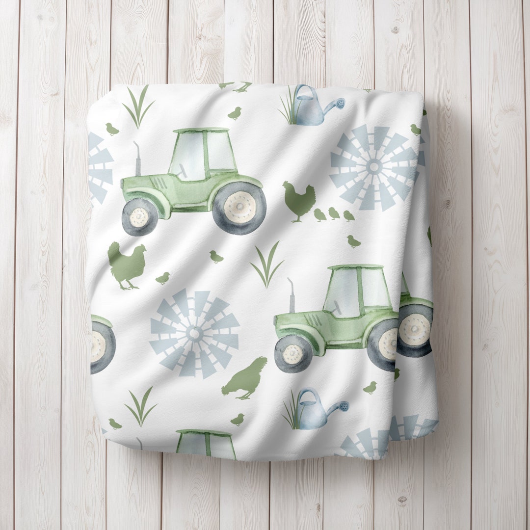 PERSONALIZED Farm Tractor Blanket, Sherpa Boy Blanket, Farm Themed ...