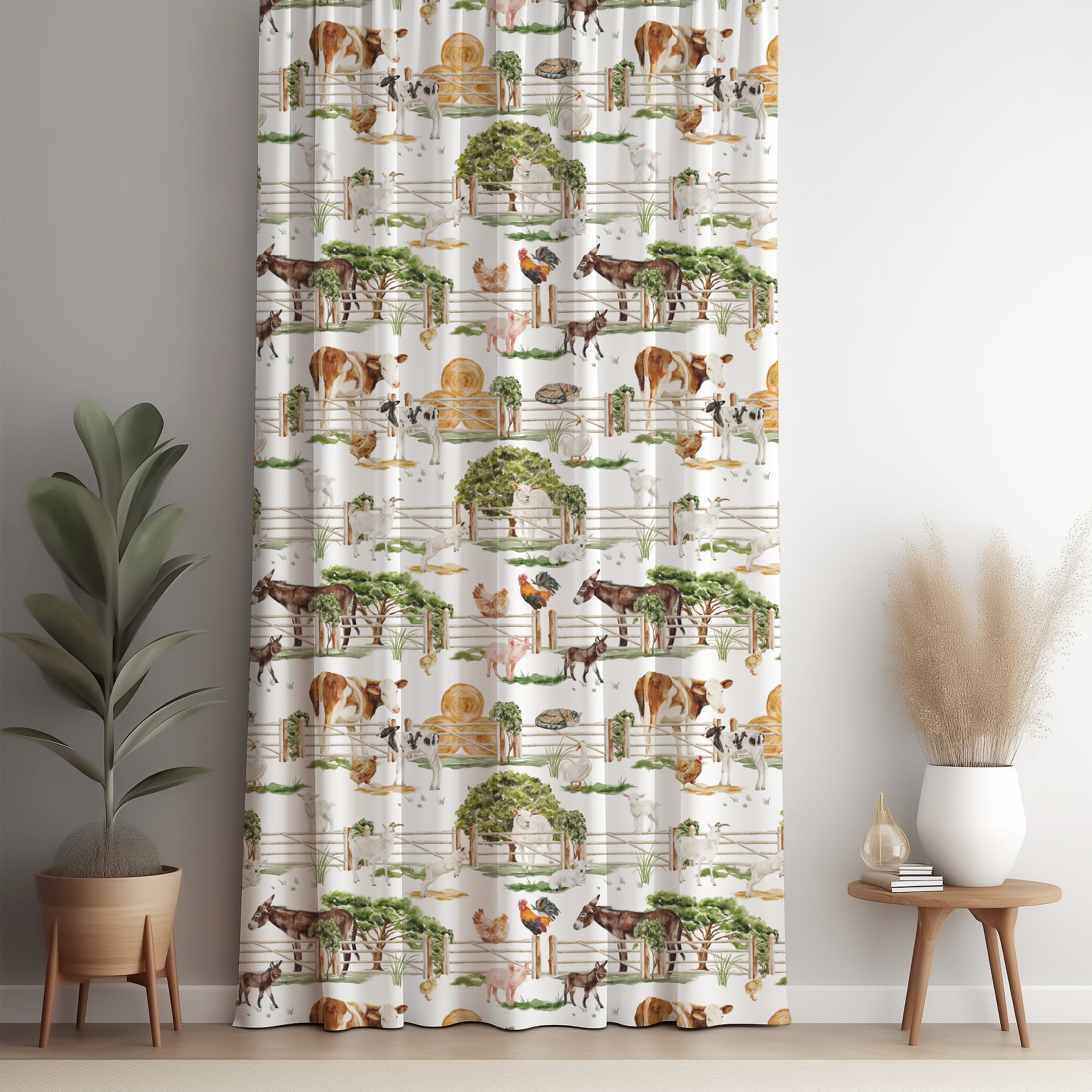 Curtains With Farm Animals, Farm Themed Kids Bedroom, Farm Black Out ...