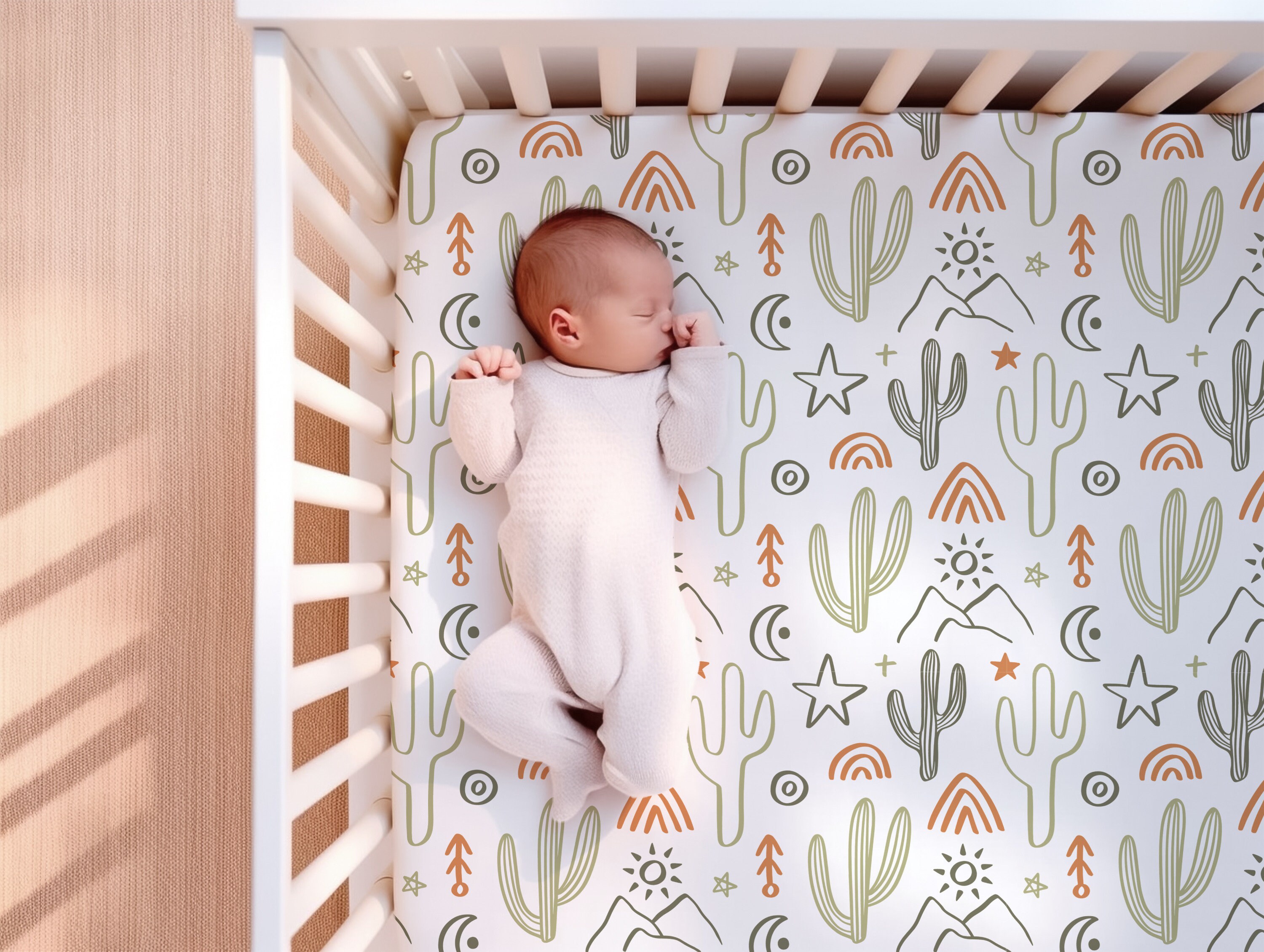 Cowboy Nursery, Cactus Nursery, Western Crib Bedding, Cactus Crib Sheet ...