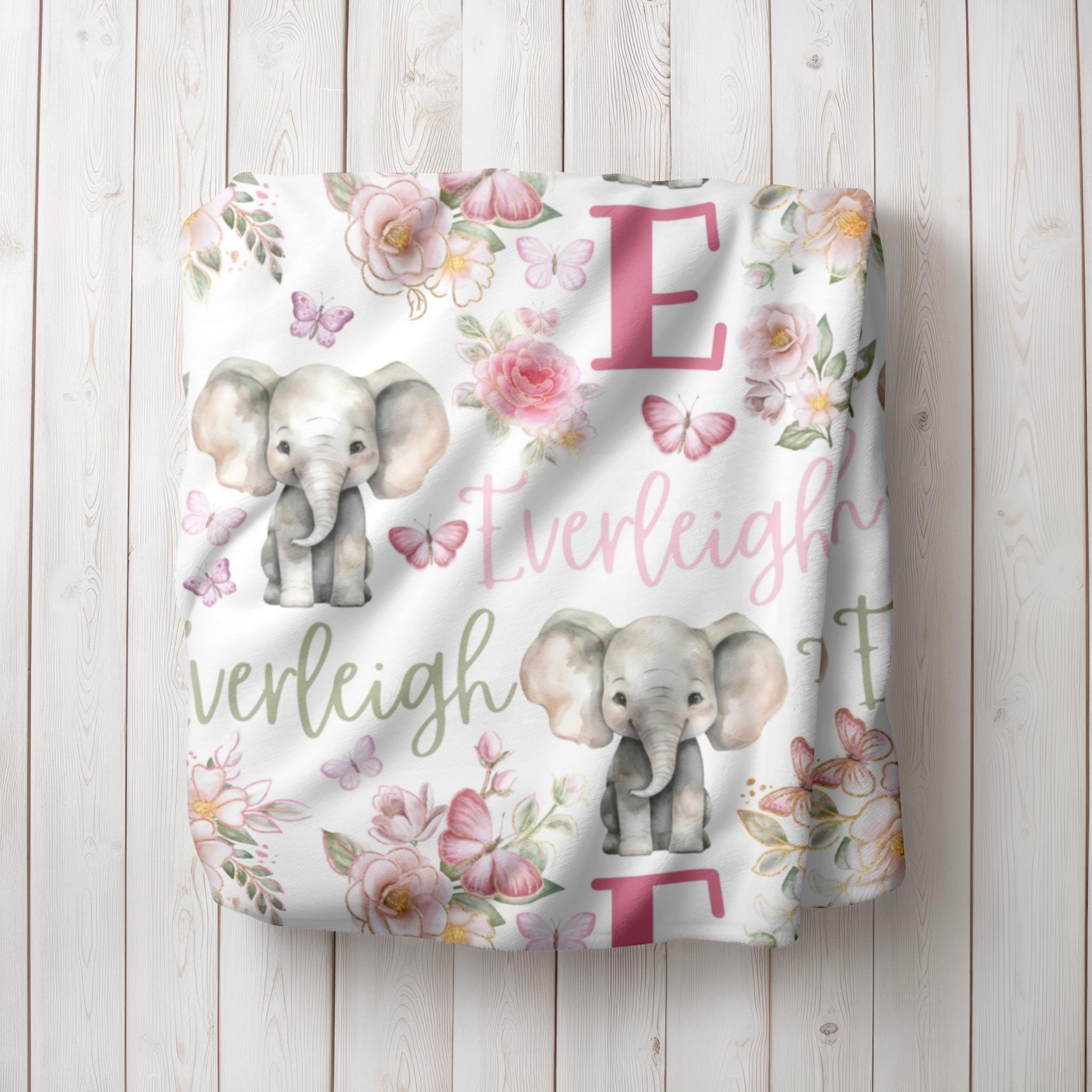 Pink Elephant Crib Bedding Set, Elephant Crib Sheet, Baby Shower Gift ...