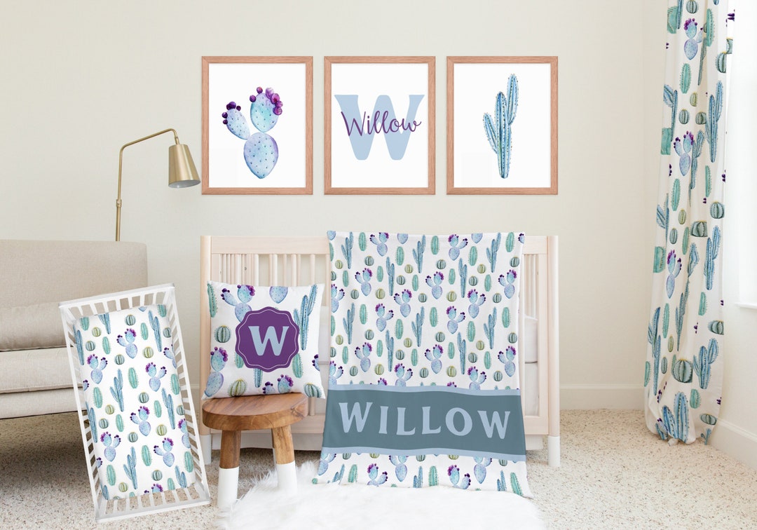 Cactus Nursery Bedding, Desert Crib Sheet, Kids Cactus Blanket ...