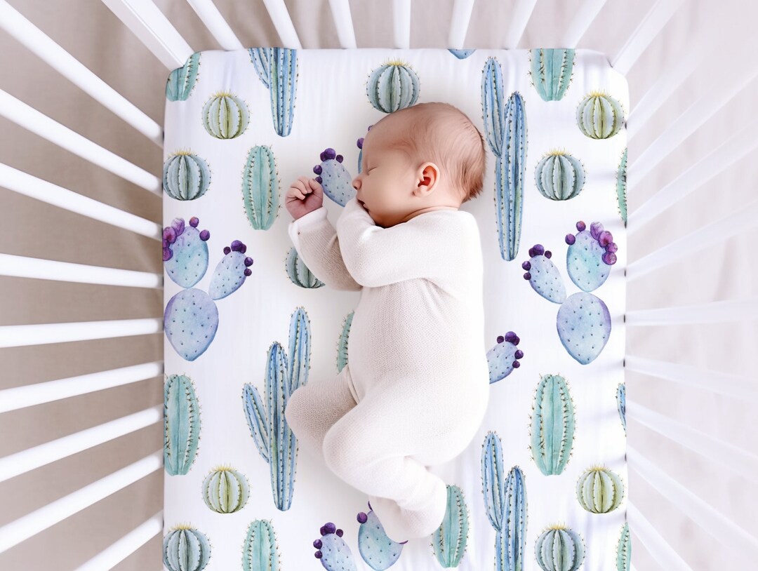 Cactus Crib Sheet, Girl Cactus Nursery, Cowgirl Crib Bedding, Western ...