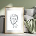 Line Art on the Wall, Sketch Man Face Art Print, Line Art, One Line ...