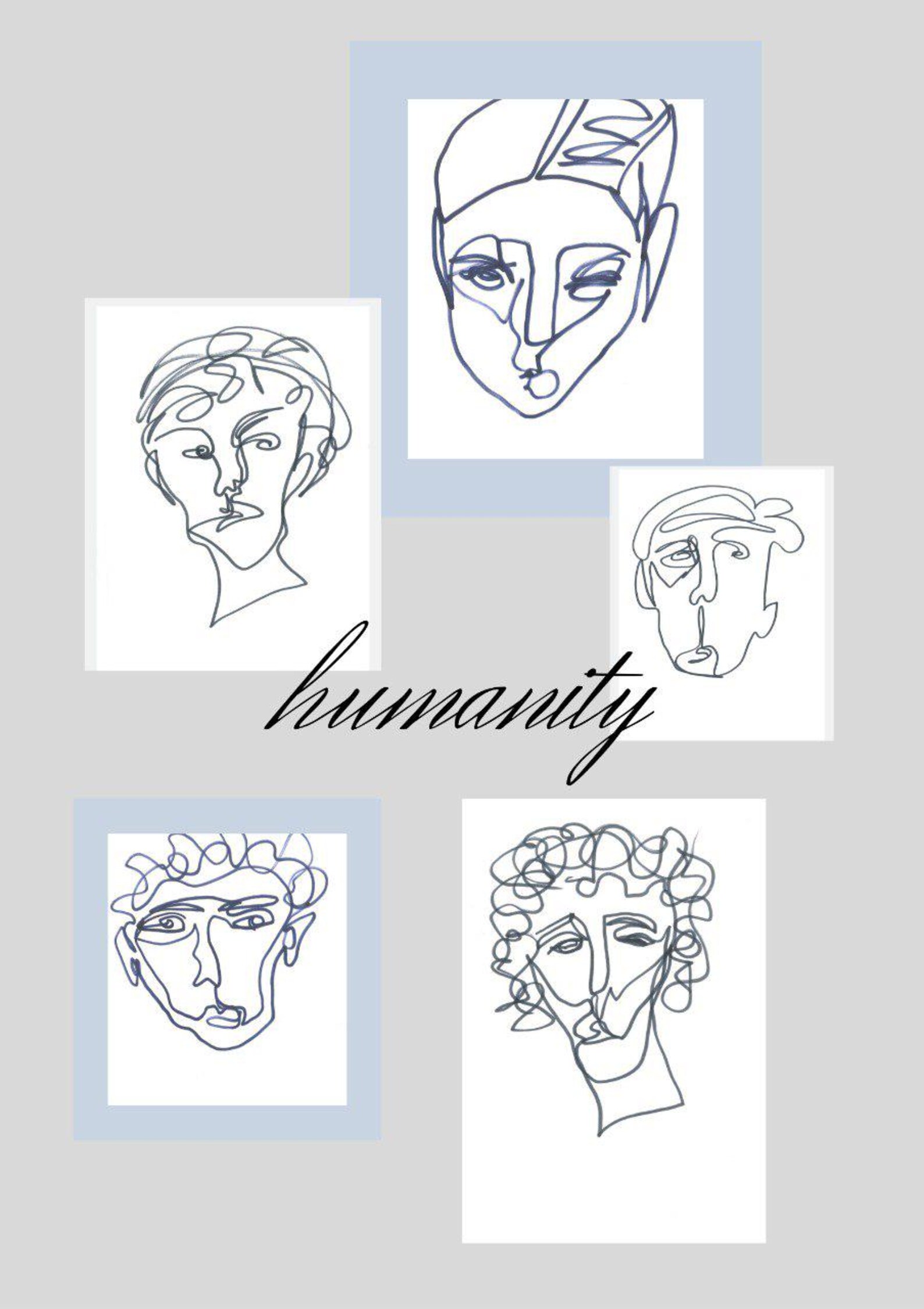 Line Art on the Wall, Sketch Man Face Art Print, Line Art, One Line ...