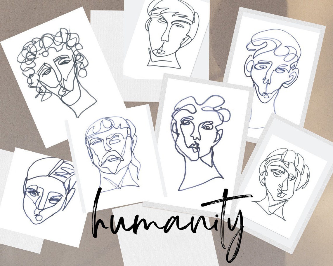 Line Art on the Wall, Sketch Man Face Art Print, Line Art, One Line ...