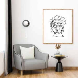Line Art on the Wall, Sketch Man Face Art Print, Line Art, One Line ...