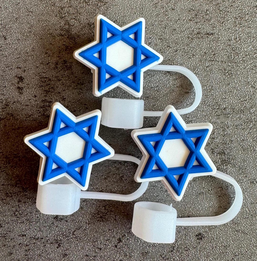Star of David 10mm Straw Topper - Etsy