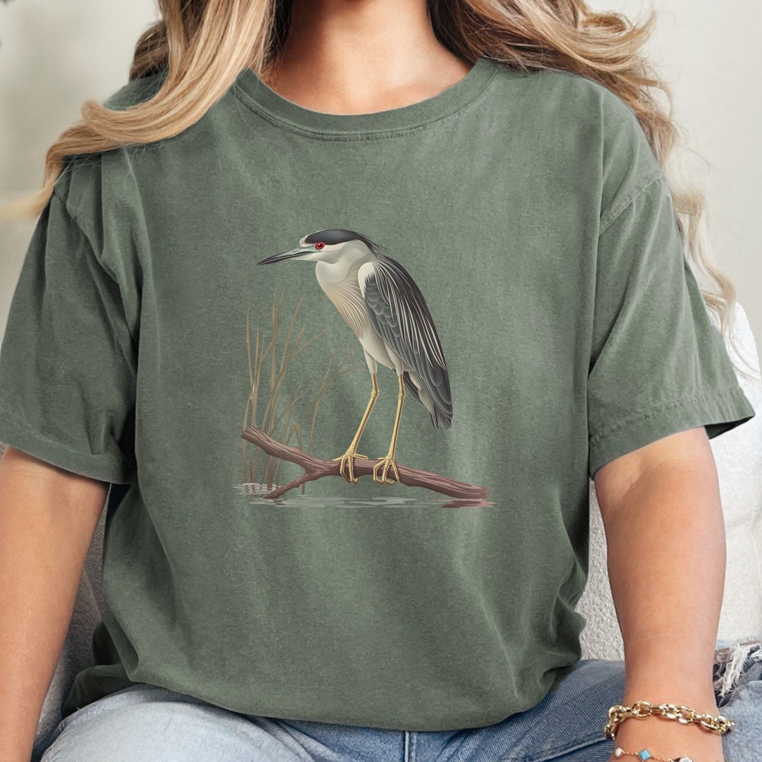 Night Heron Birding Unique Bird Shirt Birdwatching Heron Gift for Bird ...