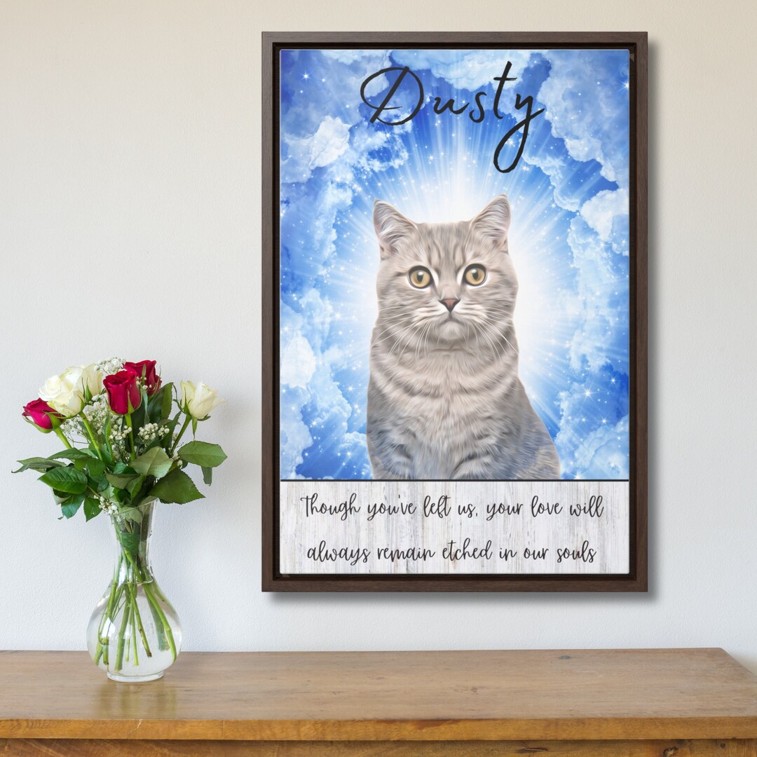 Personalized Cat Gift Memory Canvas Cat Memorial Giftful Cat Loss ...