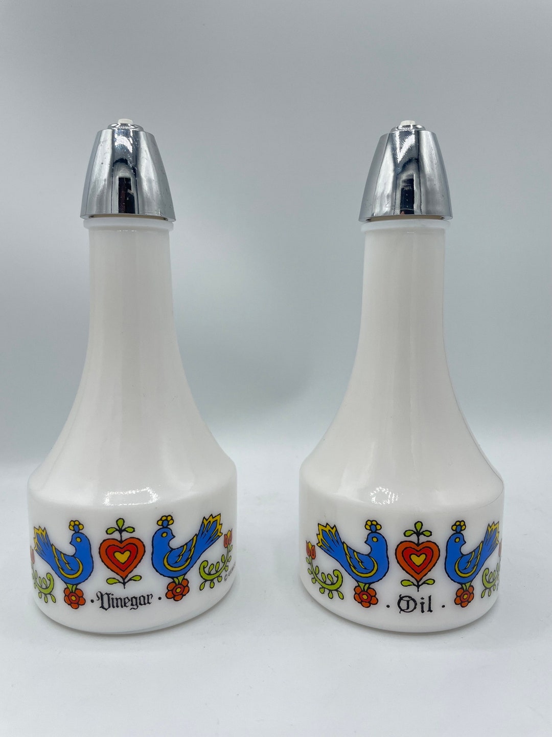 Rare HTF Vintage Gemco Country Life Oil & Vinegar Cruets 7” Made in USA ...