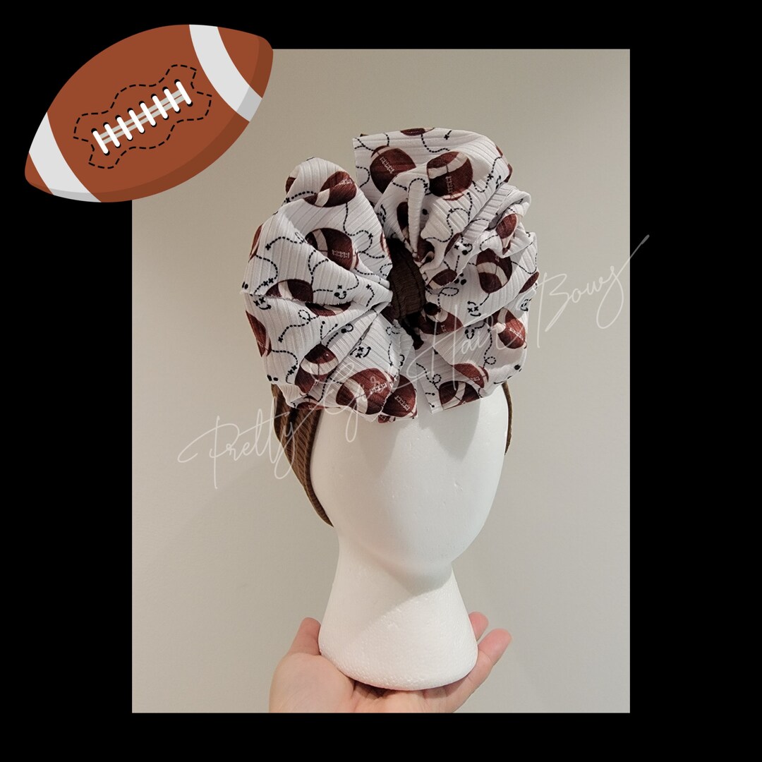 Football Bow- Stacked Messy Headwrap - Etsy