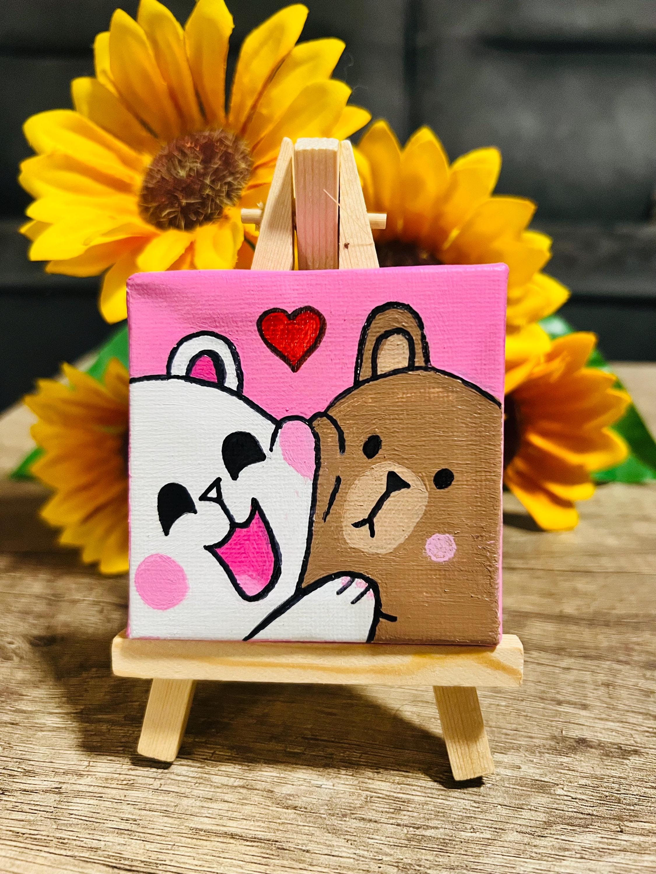 Valentine’s Day Special Cute Bubu Dudu Mini Canvas 7x7cm Handmade ...