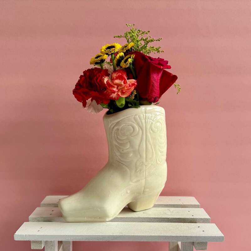 Cowboy Boot Vase - Etsy