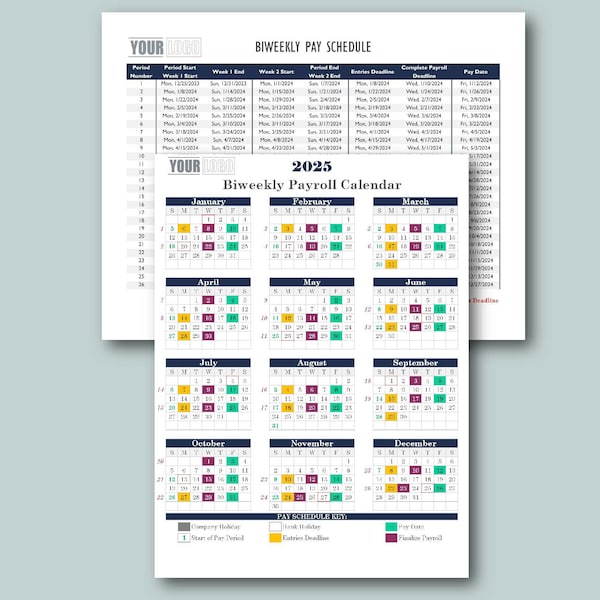 Biweekly Payroll Calendar - Etsy