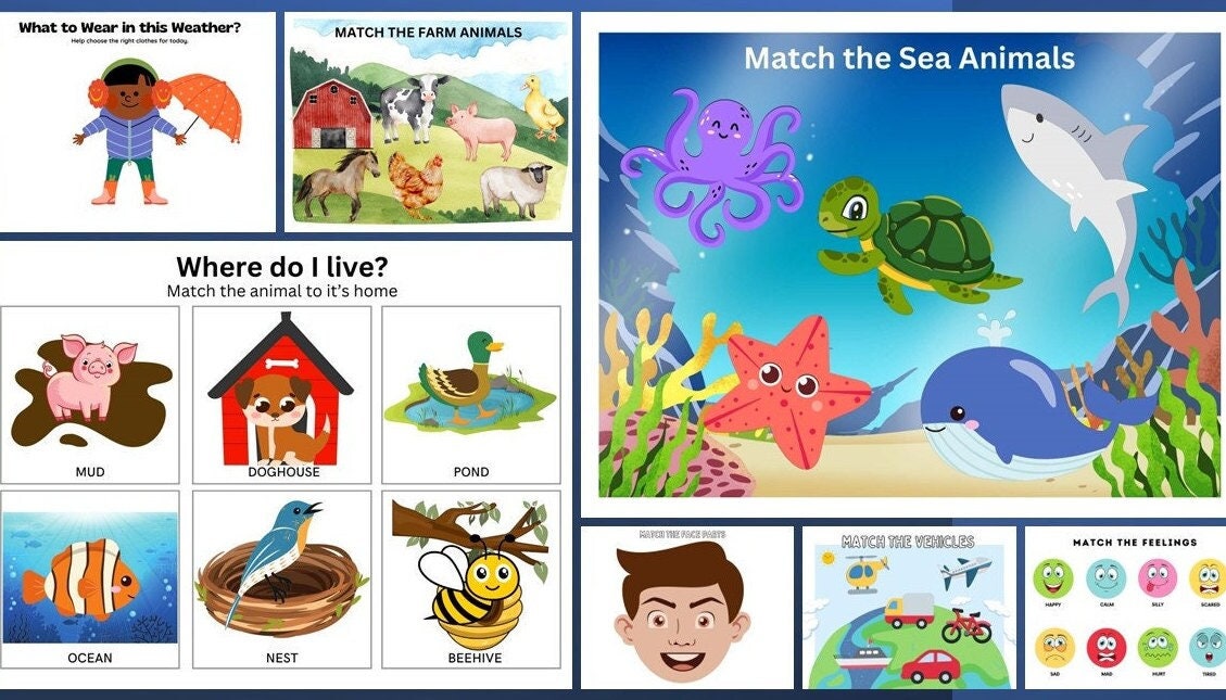 Printable Preschool/toddler Matching Activities for Learning Words ...