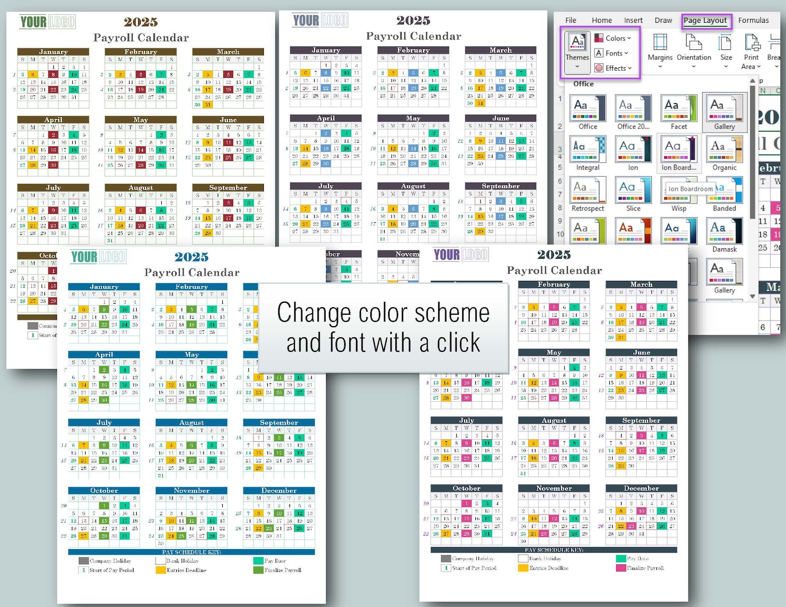 2025 Bi-weekly Payroll Calendar & Schedule Template-excel Download ...