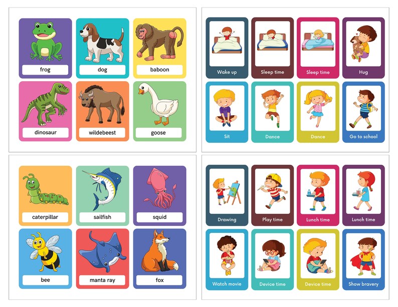 Printable Preschool/toddler Matching Activities for Learning Words ...
