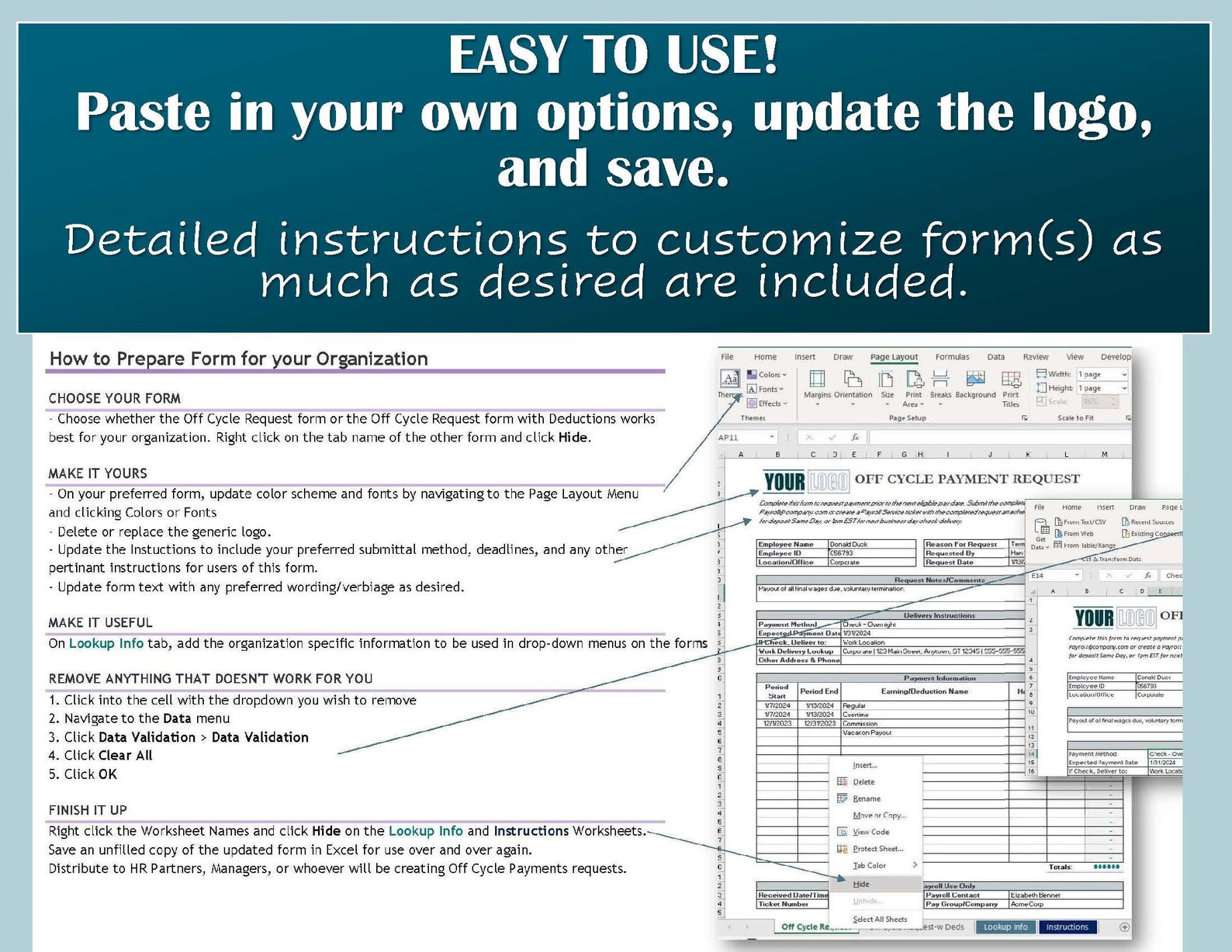 Payroll off Cycle Payment Request Form Template - Etsy