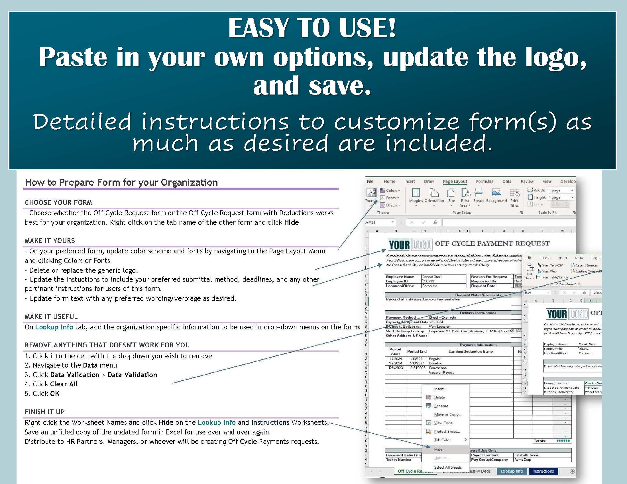 Payroll off Cycle Payment Request Form Template - Etsy