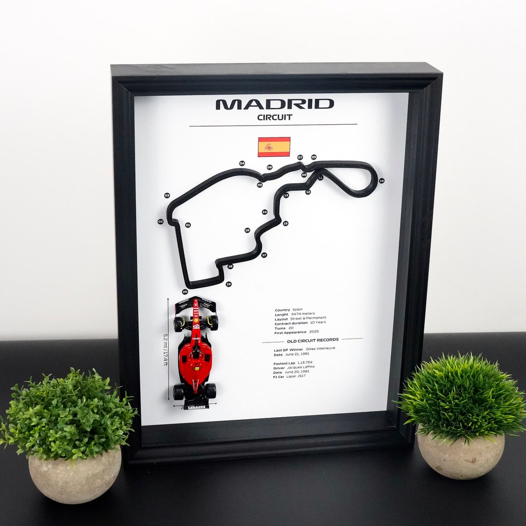 F1 Frame Madrid 2026 With Car and 3D Track | F1 Wall Art | 40x30cm ...